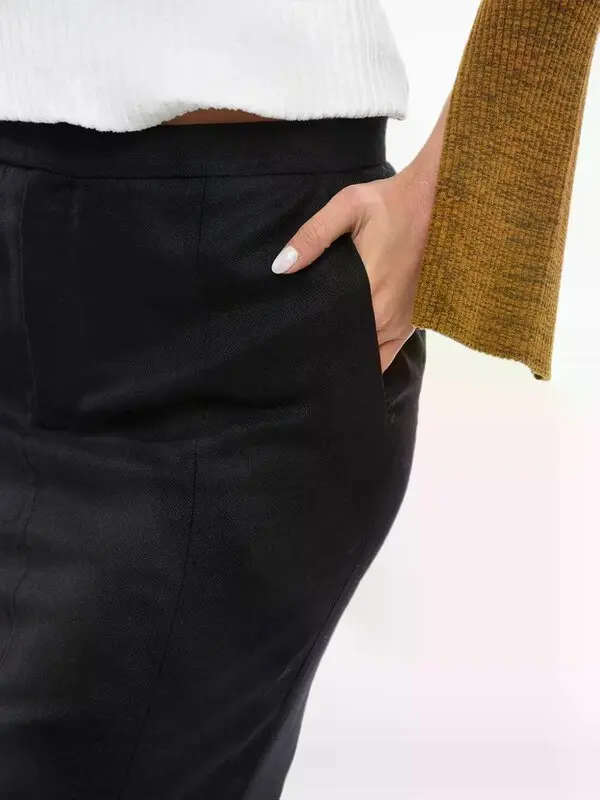 ANOUKI Rear-slit Pencil Midi Skirt