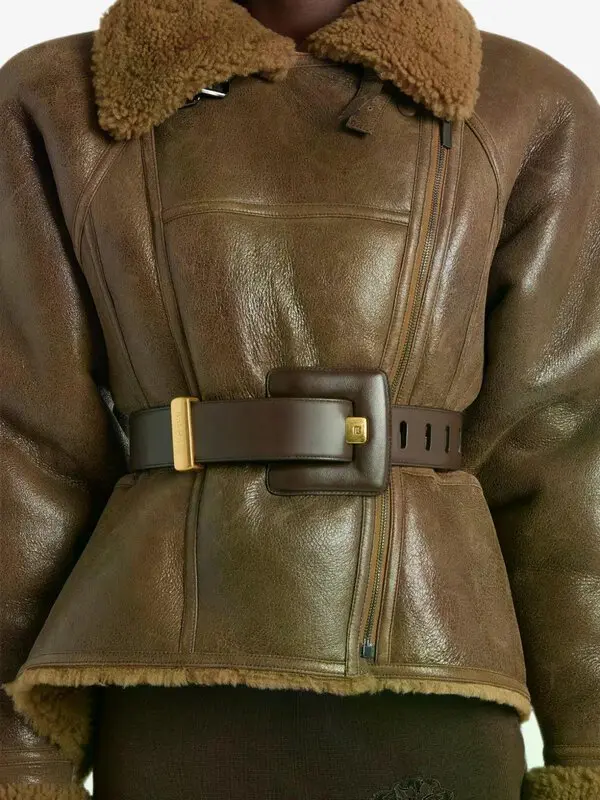 Balmain Anthem Smooth-leather Belt