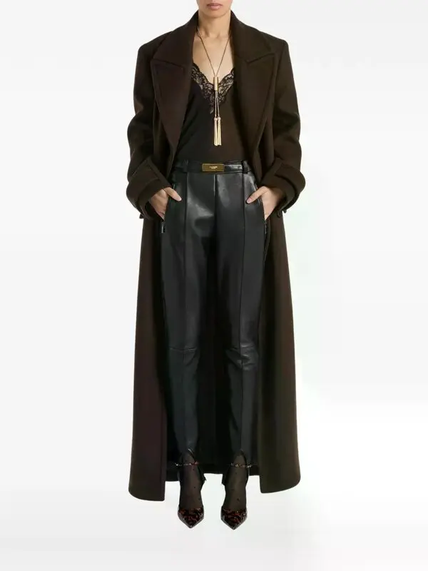 Balmain Belted Wool Cloth Coat