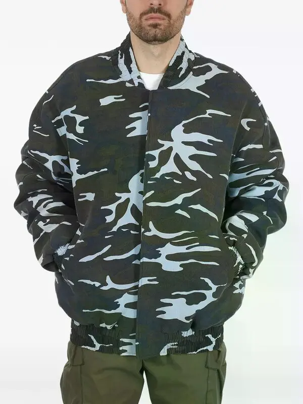 We11Done Camouflage-print Oversized Bomber Jacket - Green