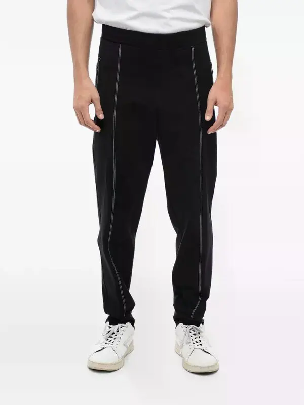 Neil Barrett Tapered-fit Tape-detail Track Pants - Black