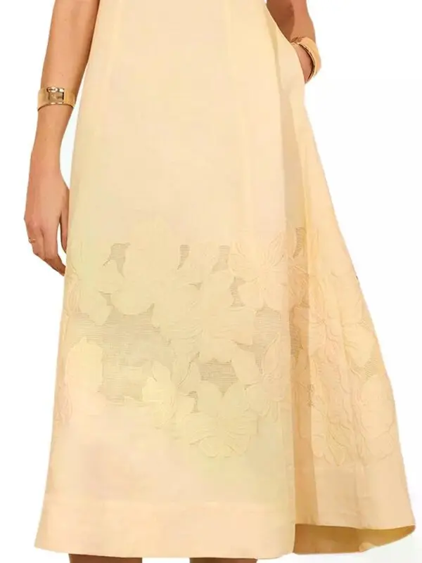 Mint Velvet Floral-embroidered Sleeveless Midi Dress