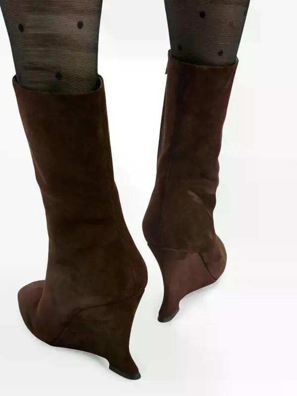 Balmain Wedge Ankle Boots In Suede