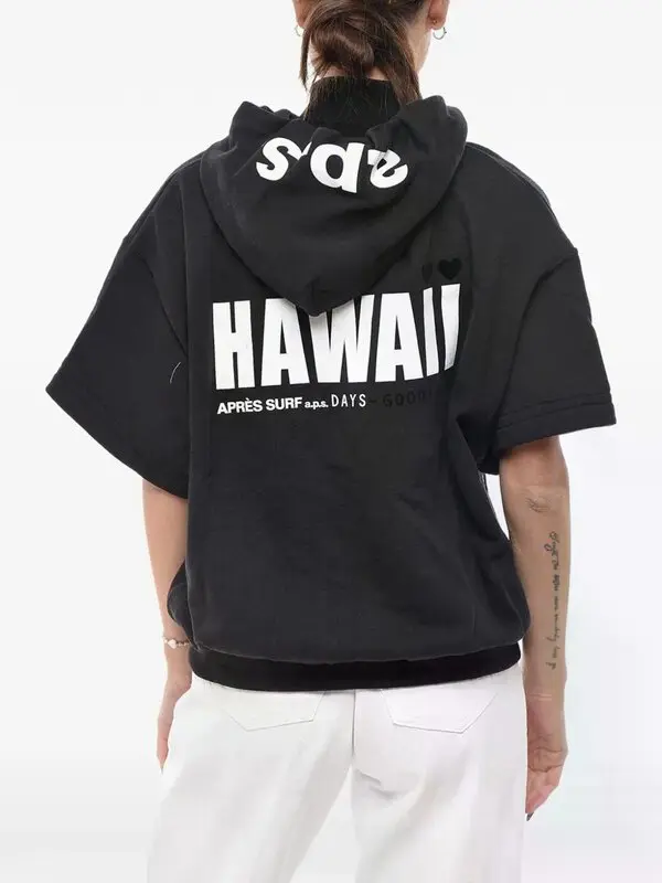 APRES SURF Logo-print Short-sleeve Hoodie