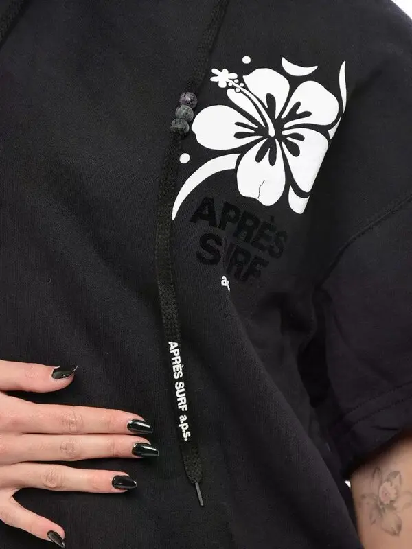 APRES SURF Logo-print Short-sleeve Hoodie