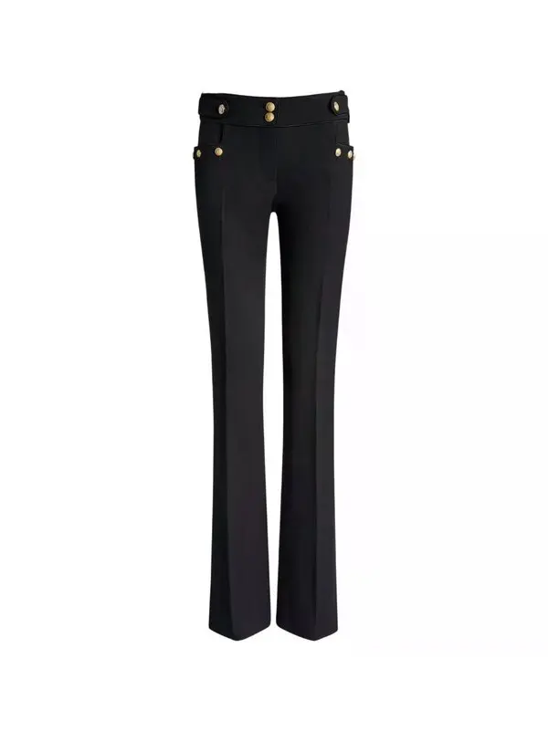 Balmain Pleated Wool Gabardine Trousers - Black