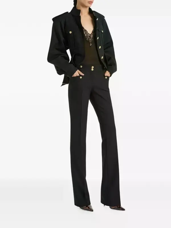 Balmain Pleated Wool Gabardine Trousers