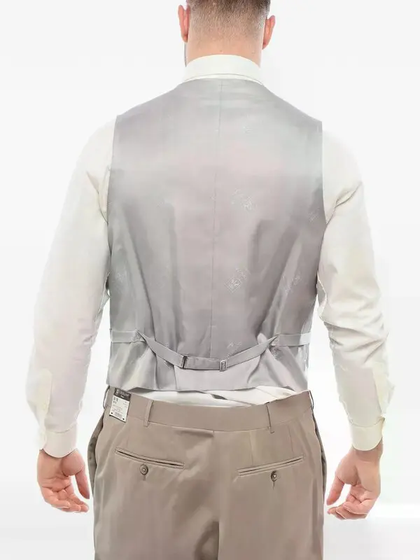 Corneliani Jetted-pockets Wool Waistcoat - Grey