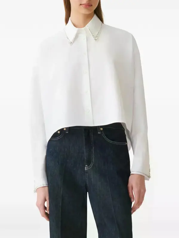 Fabiana Filippi Monili-embellished Cropped Shirt