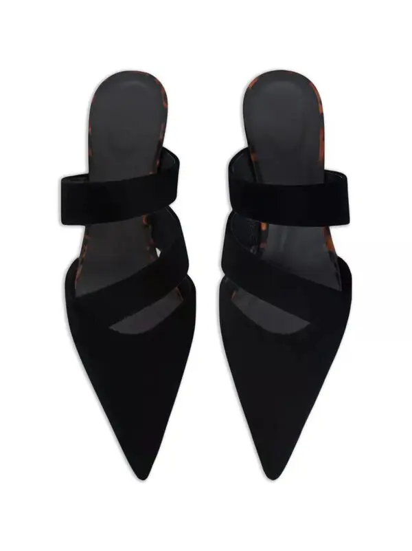 Balmain Velvet Tortoiseshell-effect Mules