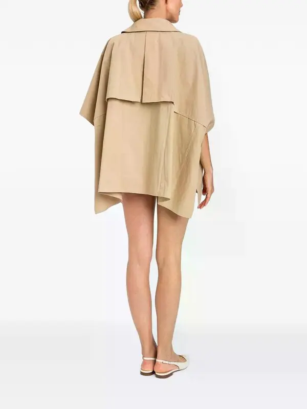 TWINSET Trench-style Gabardine Poncho - Neutrals