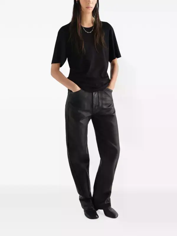 LEMAIRE Ribbed Cotton Jersey T-shirt - Black