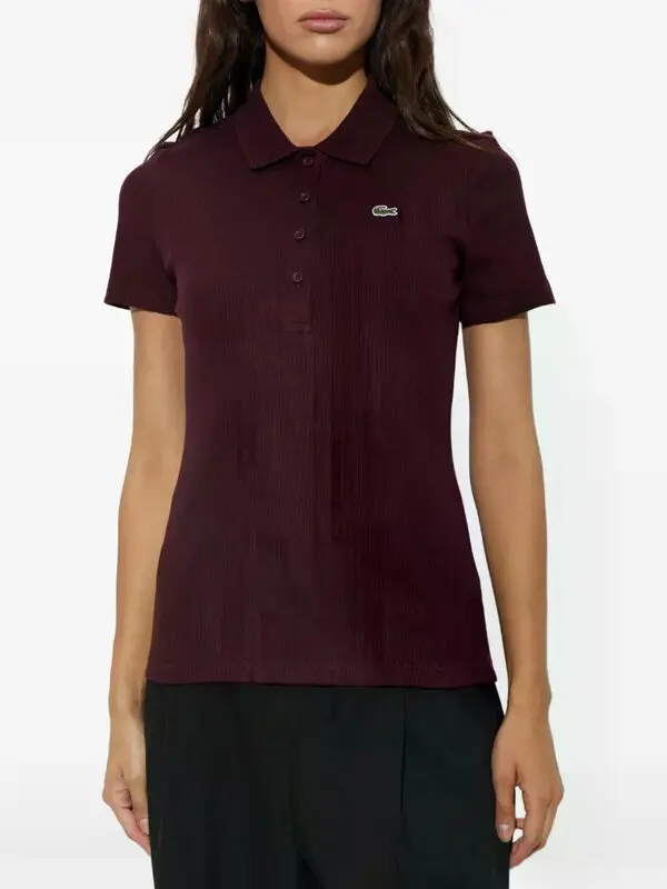 Lacoste Ribbed Logo-patch Polo Top