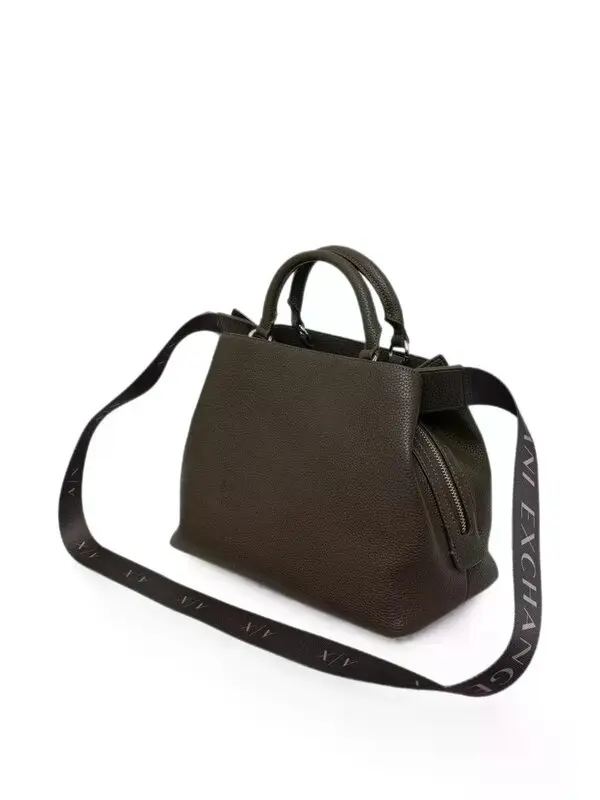 Armani Exchange Logo-plaque Pebbled-effect Tote Bag