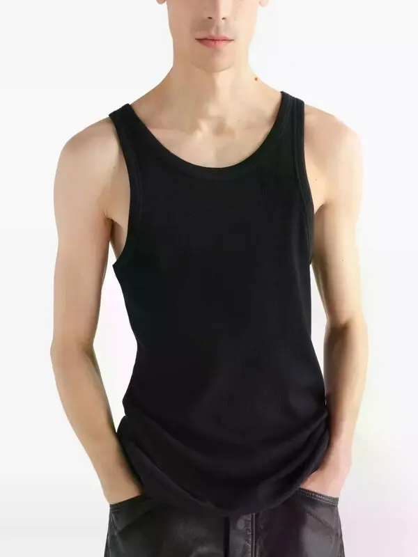 LEMAIRE Tank Top In Ribbed Jersey - Black