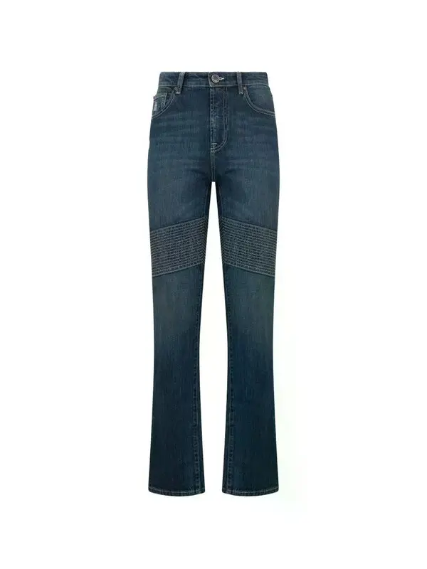 MOORER Biker-style Five-pocket Jeans - Blue