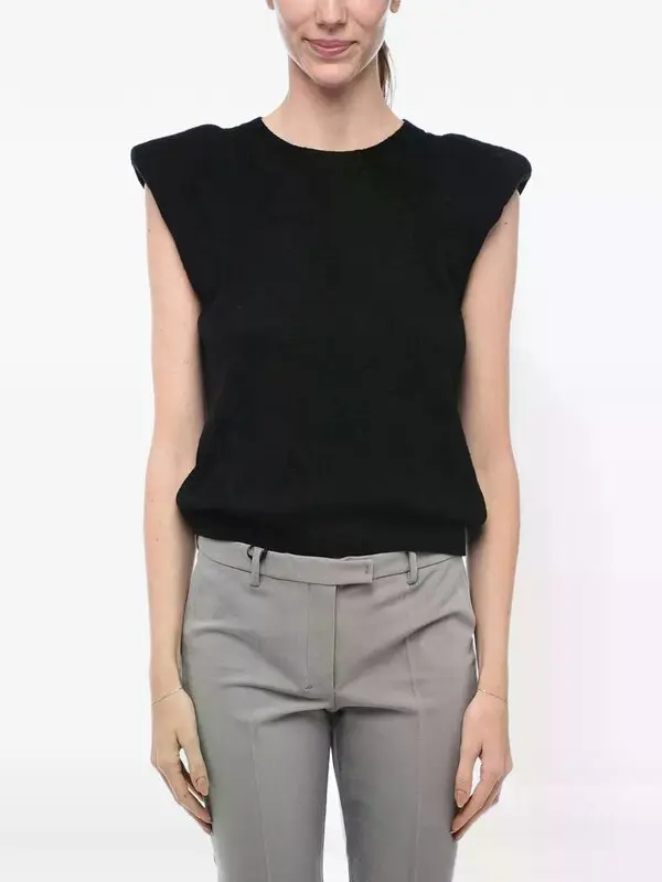 Federica Tosi Padded-shoulder Sleeveless Sweater - Black