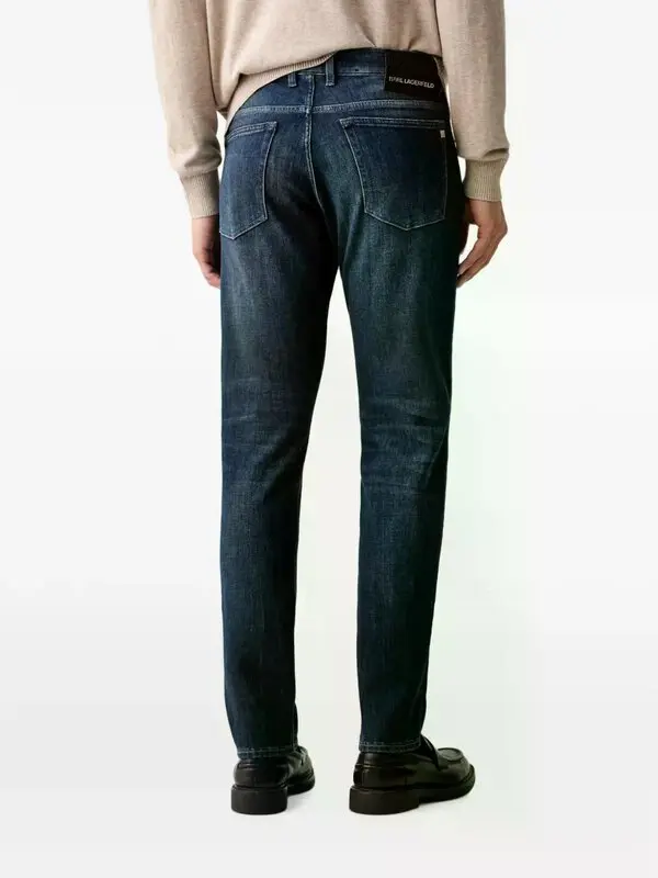 Karl Lagerfeld Logo-patch Whiskered Jeans