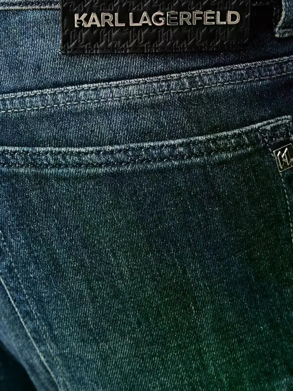 Karl Lagerfeld Logo-patch Whiskered Jeans
