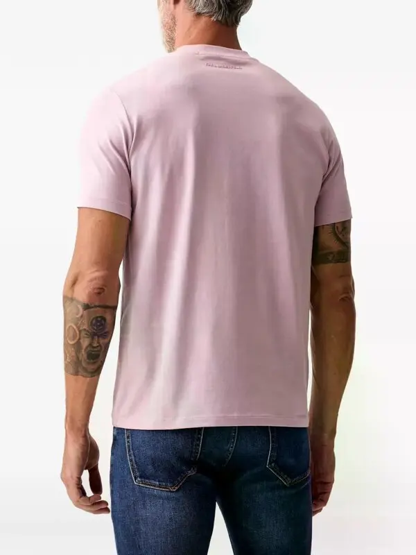 Karl Lagerfeld Embroidered-logo T-shirt - Pink