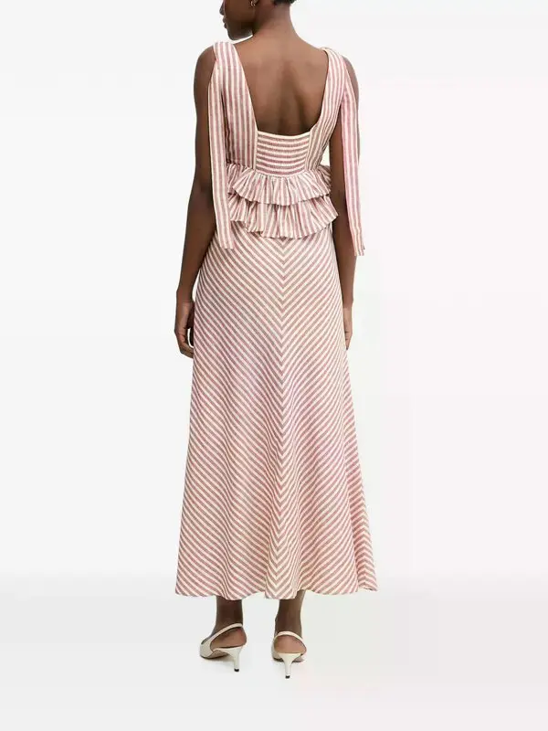 PEDRO DEL HIERRO Striped Ruffled Maxi Dress