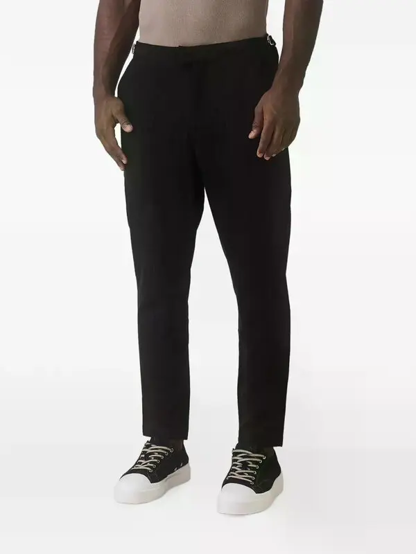 MAUVAIS Savile Pinstripe-pattern Side-adjuster Trousers - Black