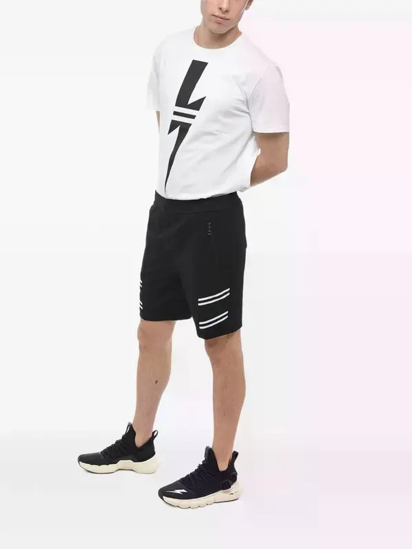 Neil Barrett Varsity Stripe-detail Shorts - Black