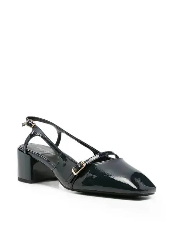 SERGIO MORETTI FIRENZE Buckle-detail Slingback Pumps - Black