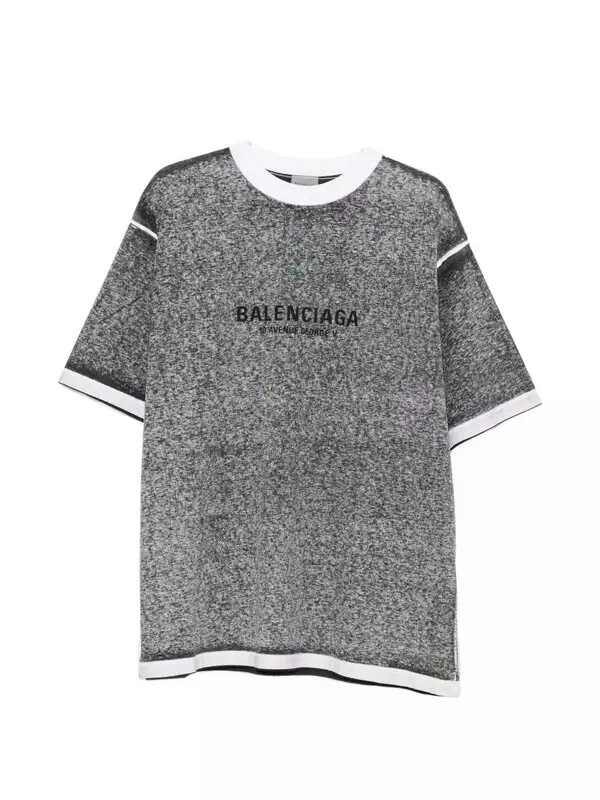 Balenciaga Logo-print Heathered T-shirt - Grey