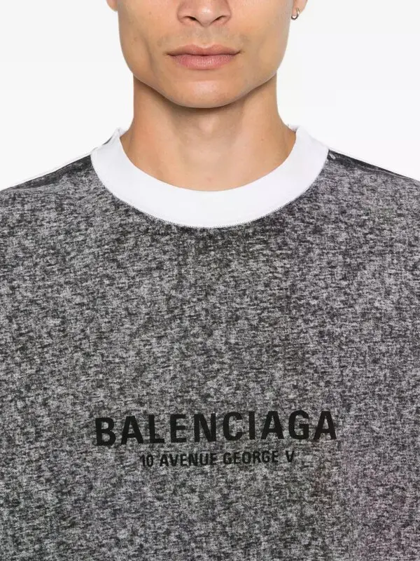 Balenciaga Logo-print Heathered T-shirt