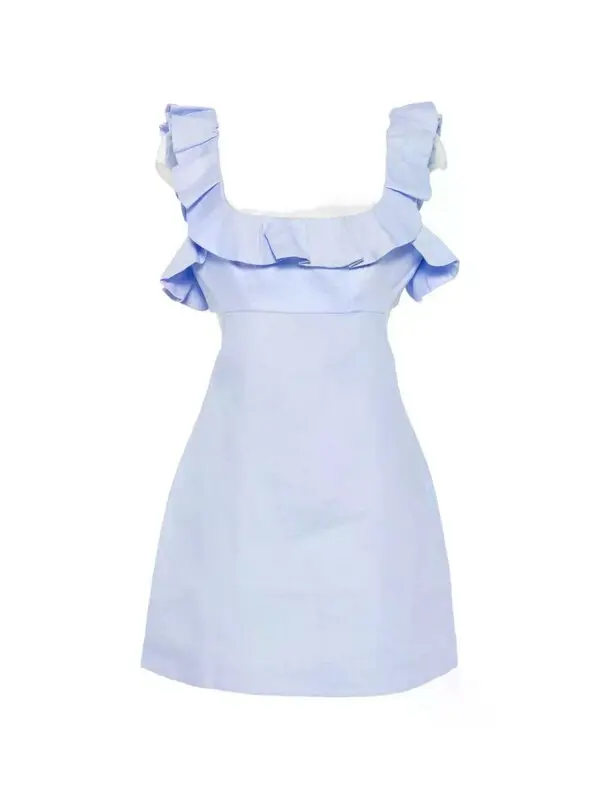 Zimmermann Ruffled Cut-out Mini Dress - Blue