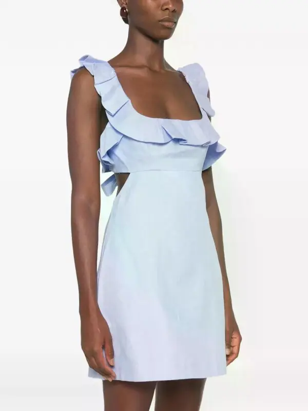 Zimmermann Ruffled Cut-out Mini Dress