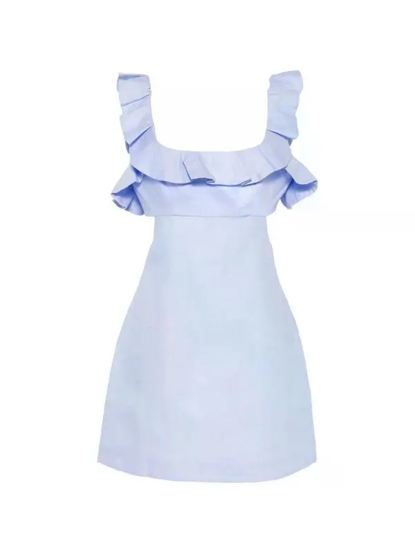 Zimmermann Ruffled Cut-out Mini Dress - Blue