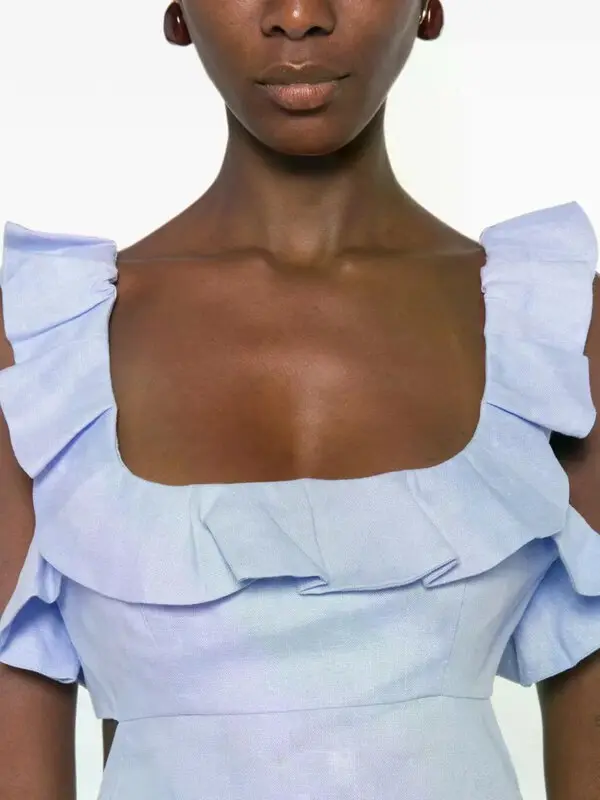 Zimmermann Ruffled Cut-out Mini Dress