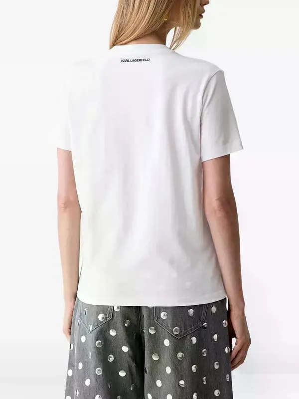 Karl Lagerfeld Logo Print Cotton Crewneck T-shirt