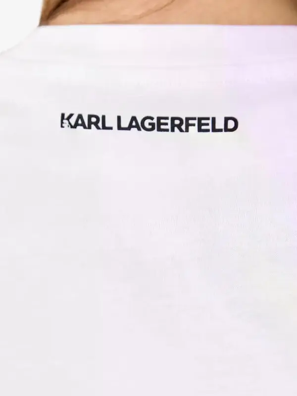 Karl Lagerfeld Logo Print Cotton Crewneck T-shirt
