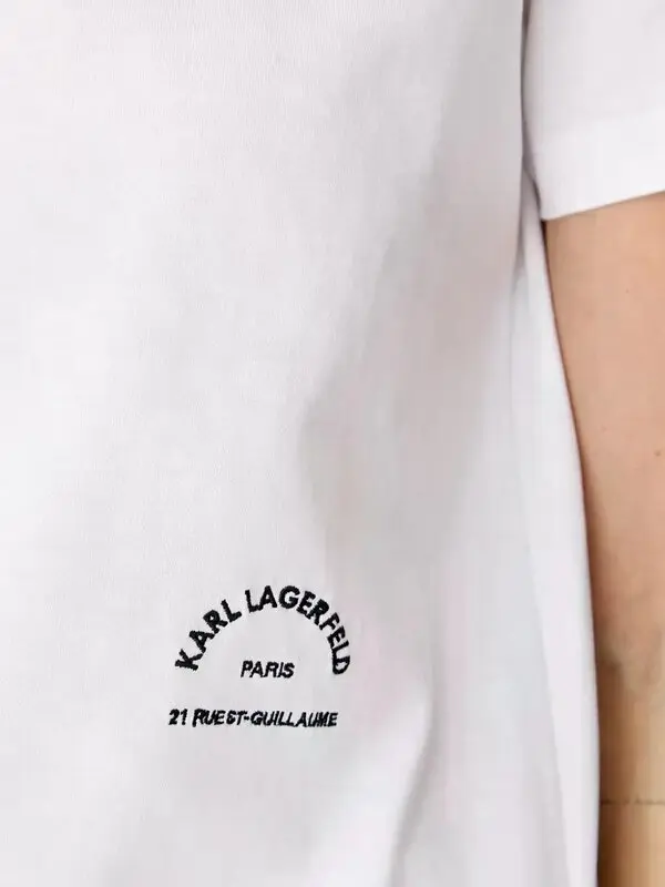 Karl Lagerfeld Logo Print Cotton Crewneck T-shirt