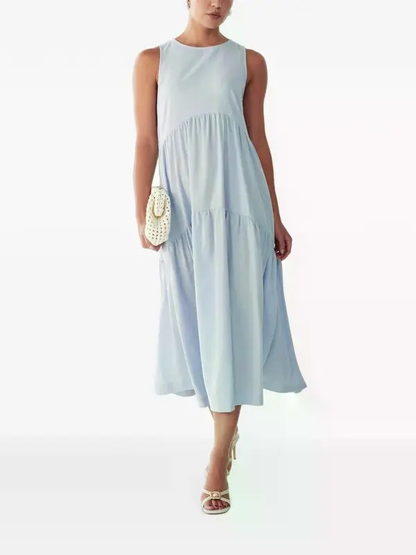 ST MRLO Crew-neck Sleeveless Midi Dress - Blue