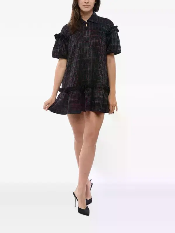 Viktor & Rolf Checked Ruffled Dress - Black