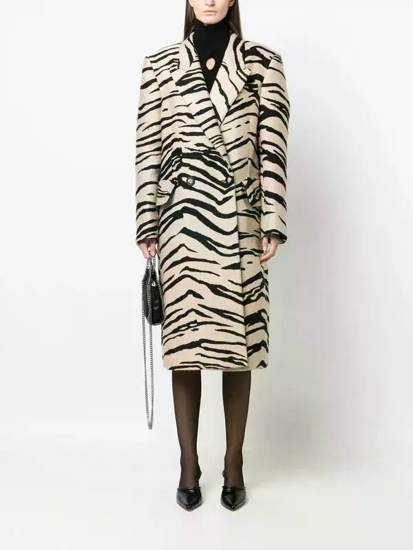 Stella McCartney Tiger-print Double-breasted Coat
