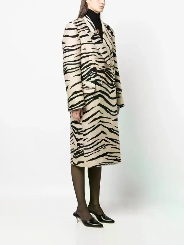 Stella McCartney Tiger-print Double-breasted Coat