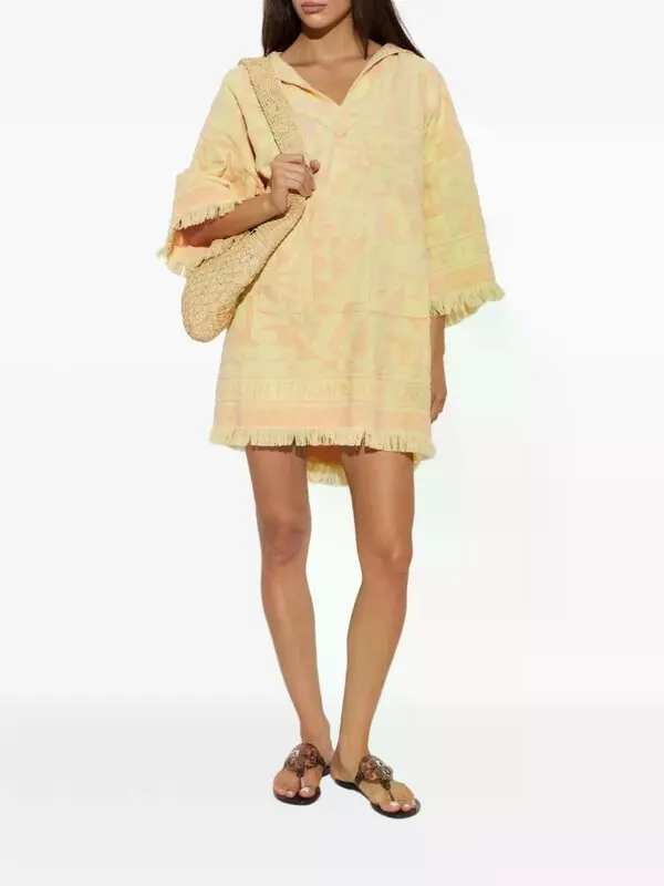 Zimmermann Solstice Logo-jacquard Beach Mini Dress - Yellow