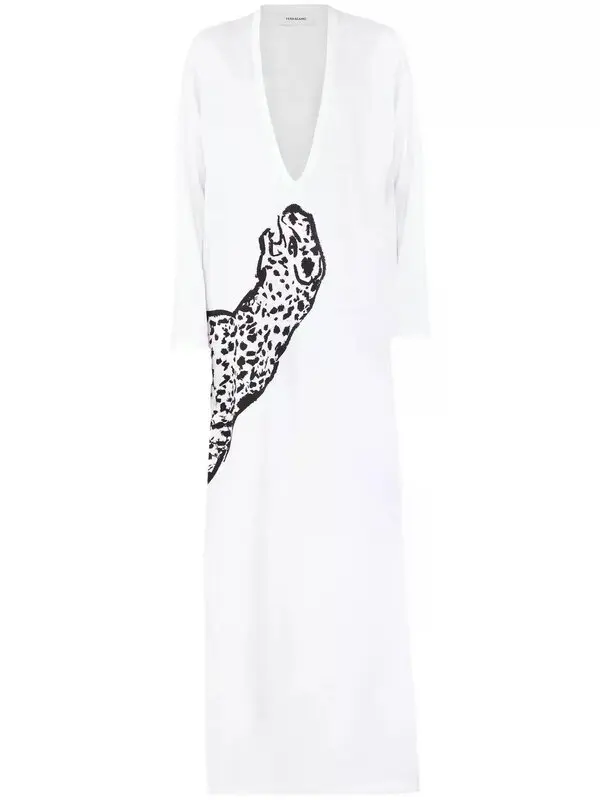 FERRAGAMO Graphic-print Long Dress - White