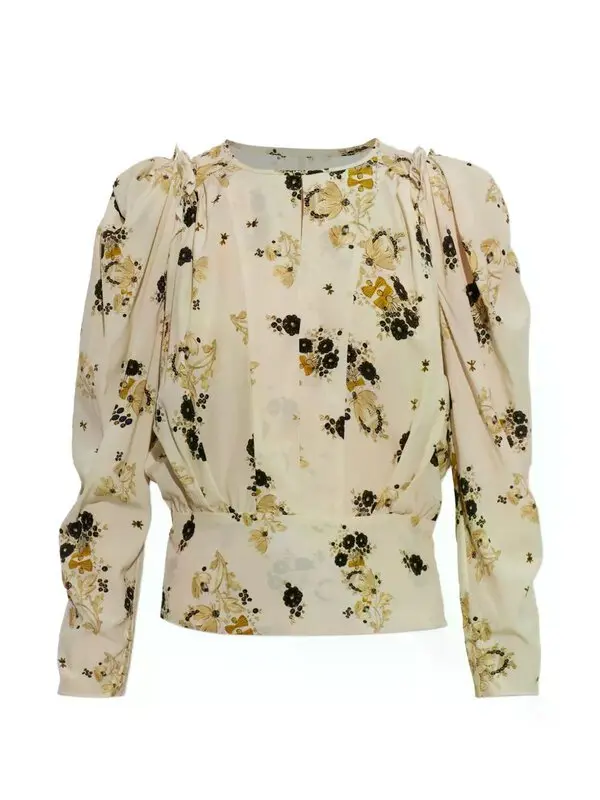Isabel Marant Étoile Zarga Floral-print Top - Neutrals