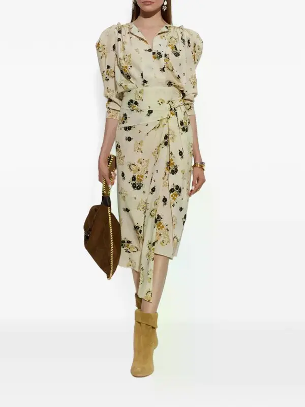 Isabel Marant Étoile Zarga Floral-print Top - Neutrals