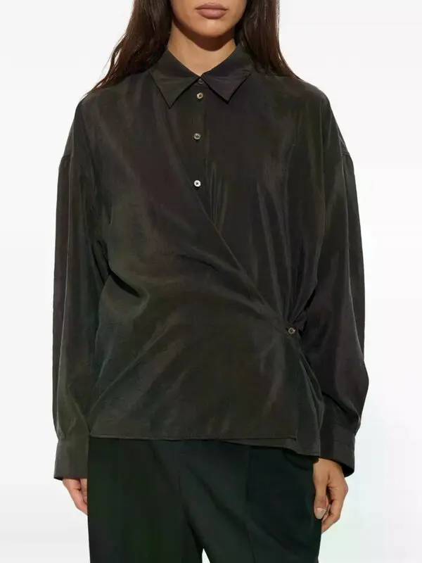 LEMAIRE Wrap-style Long-sleeve Shirt - Brown