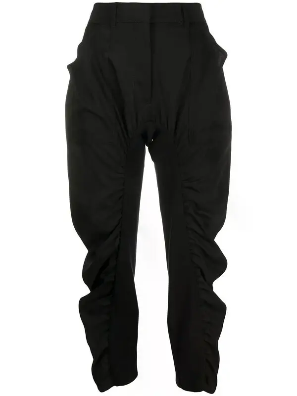 Stella McCartney Pleated Cropped Trousers - Black