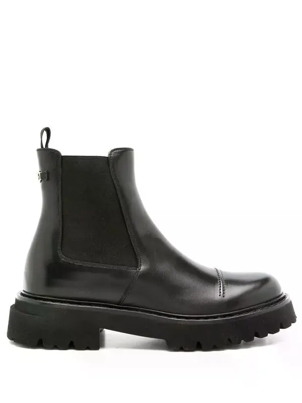 FERRAGAMO George Leather Chelsea Boots - Black
