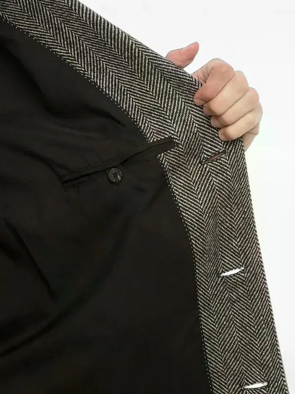 Neil Barrett Herringbone-pattern Single-breasted Coat