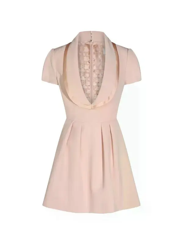 Elisabetta Franchi Pleated Mini Dress With Satin Trim